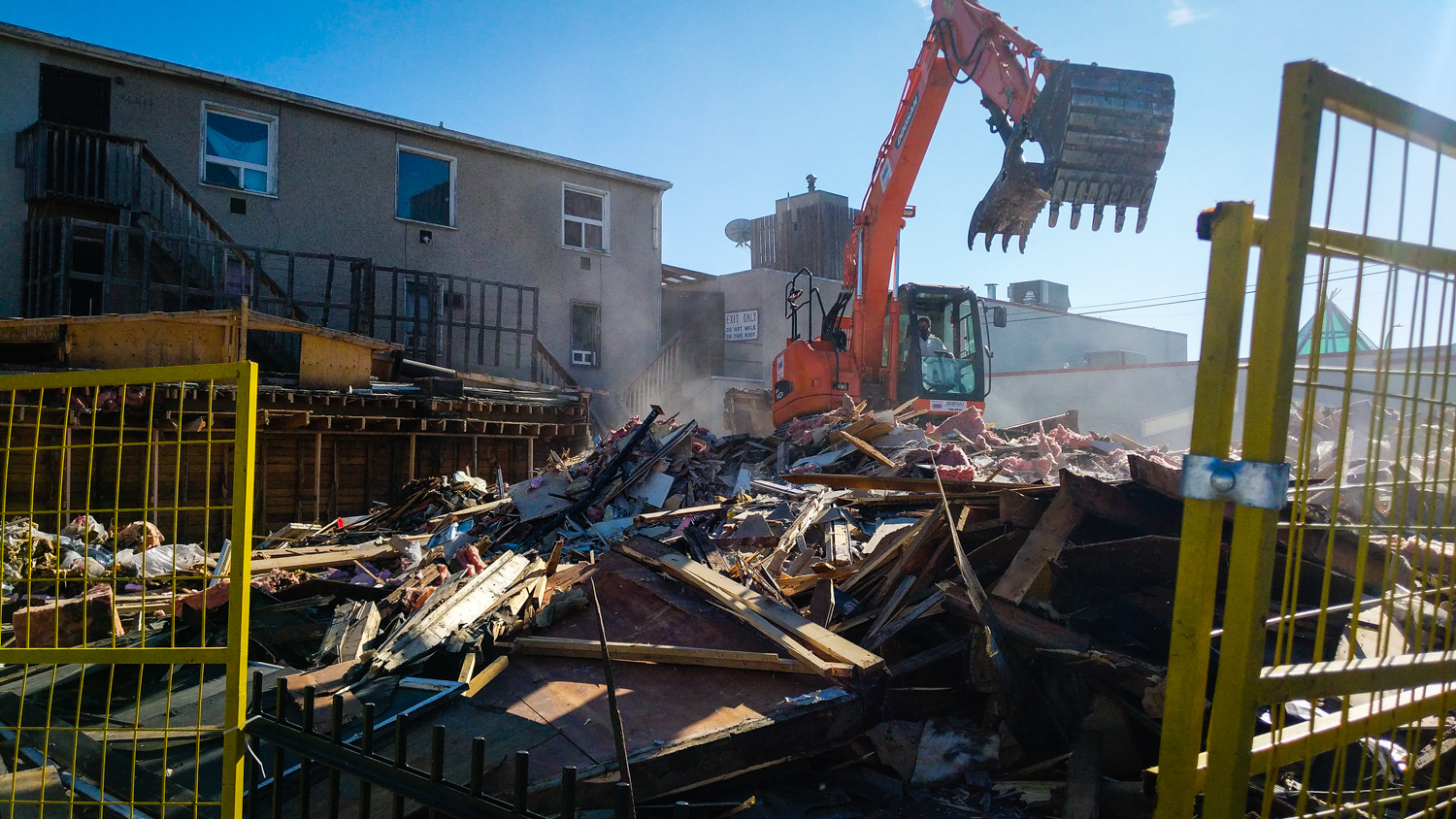 Watch: Aftermath of Fat Fox building’s demolition