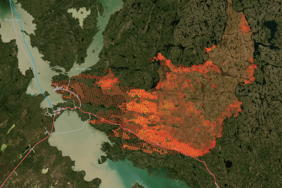 NWT fire map: latest burn areas and hot-spots