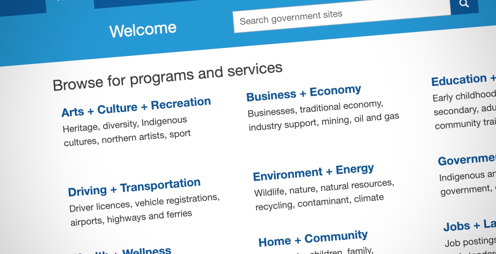 GNWT to reorganize how its websites show information