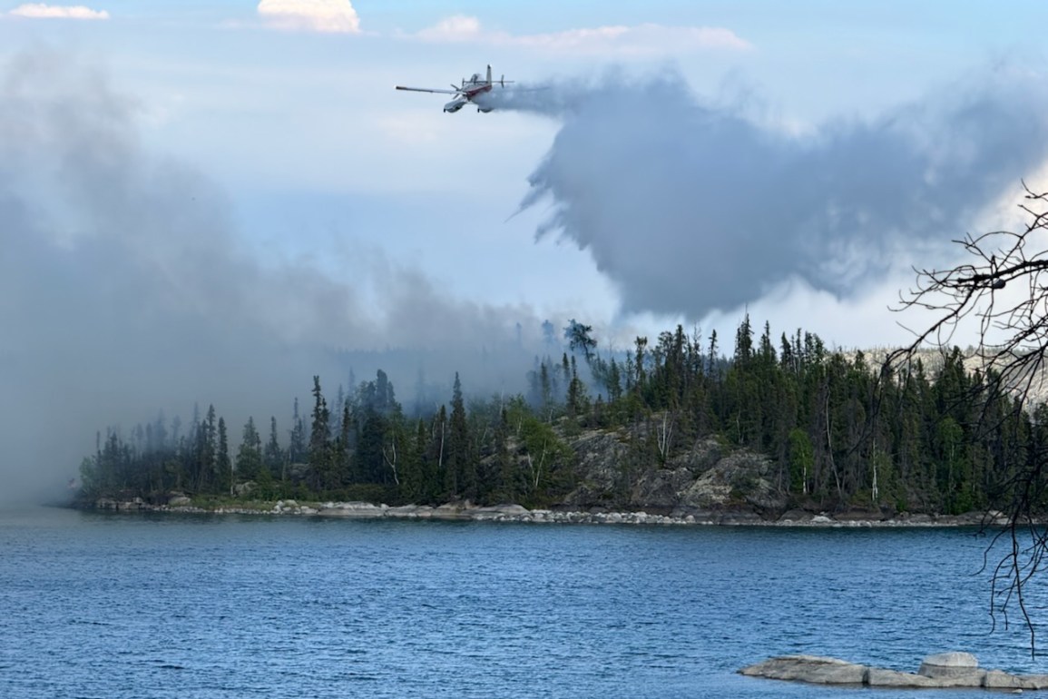 Fires burning on three islands on Hidden Lake